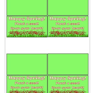 Spring Seed Packet Bag Topper - Use as Class Project, a Party Favor or ...