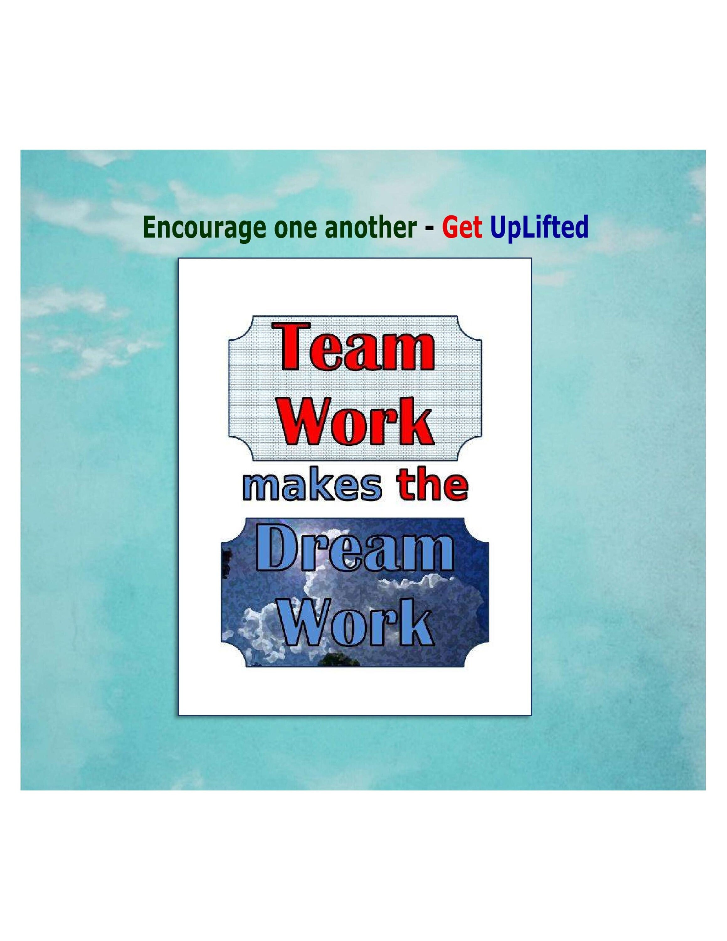 Teamwork Makes the Dream Work - Office or Home Décor Printable to ...