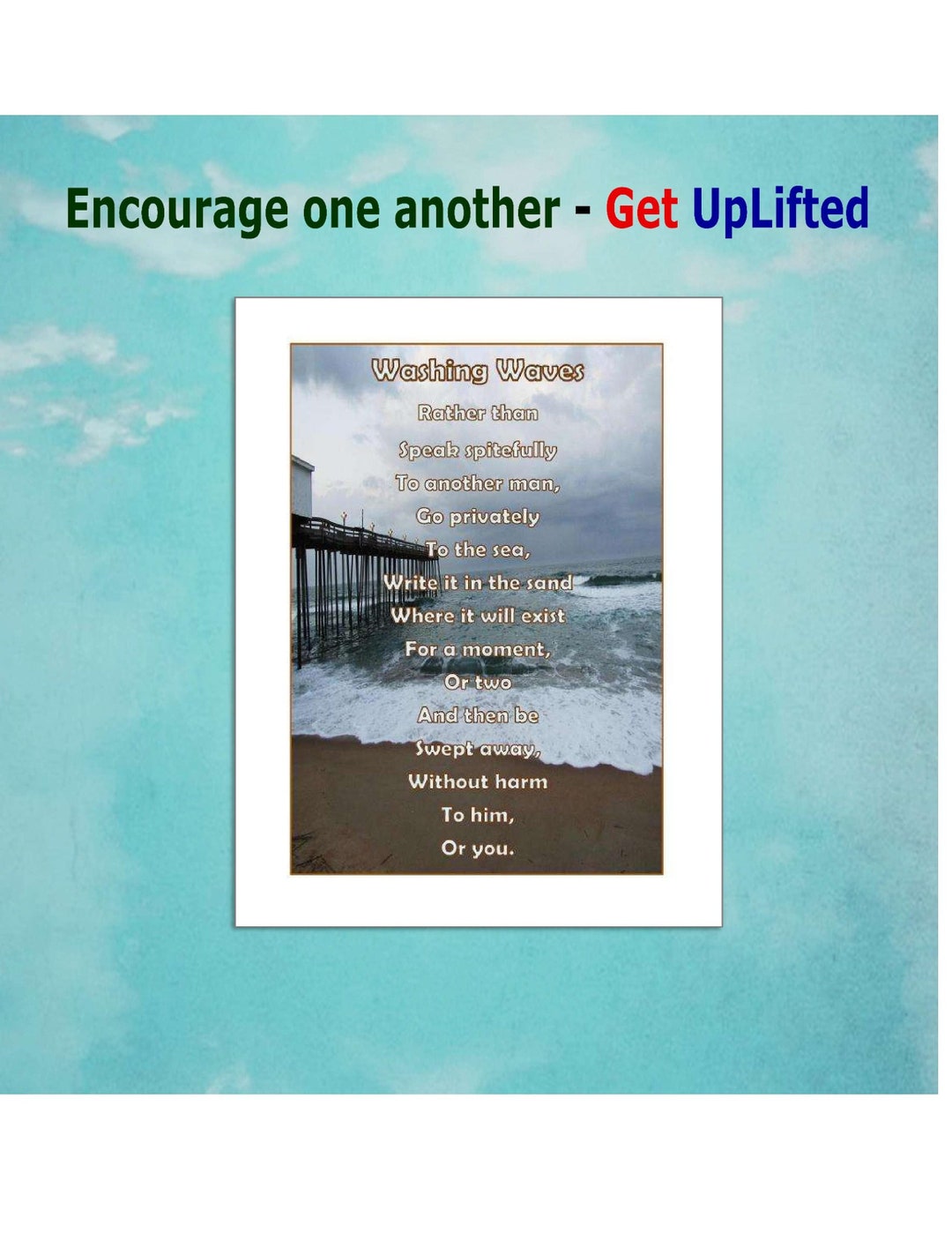 Ocean Print Washing Waves Original Poem Printable for Your - Etsy