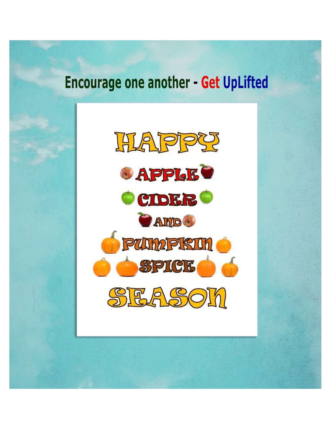 Happy Apple Cider Season/happy Pumpkin Spice Season Print for Your Fall ...