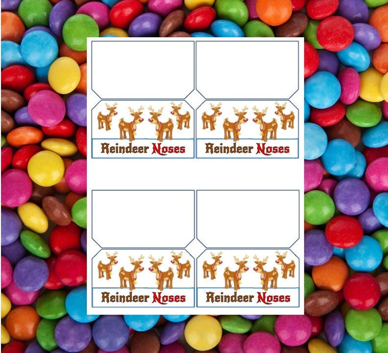 Reindeer Noses Bag Topper Printable - for a 4 Inch Craft Bag. Use as ...