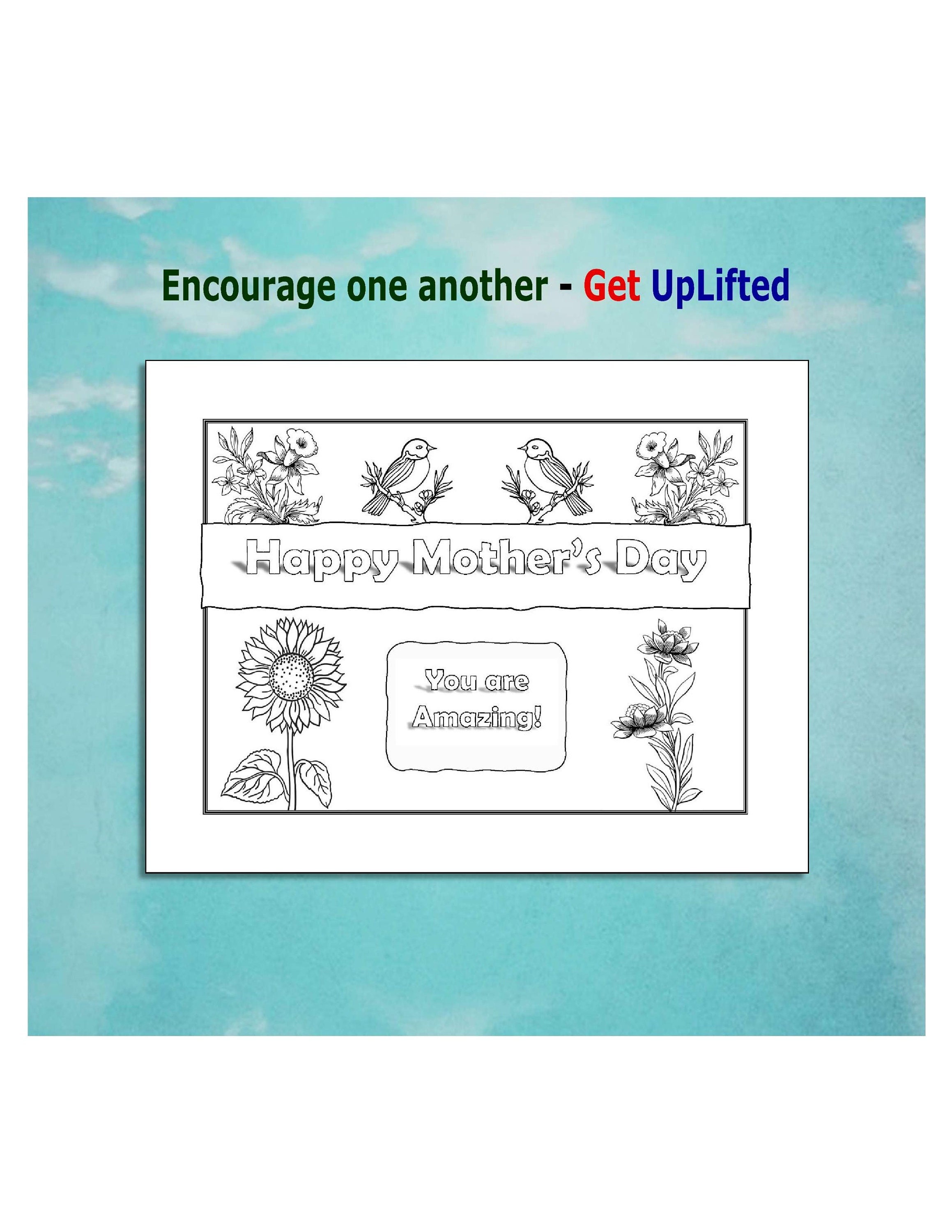 Mother's Day Coloring Page & Gift Card Holder - It Can Also Be Used ...