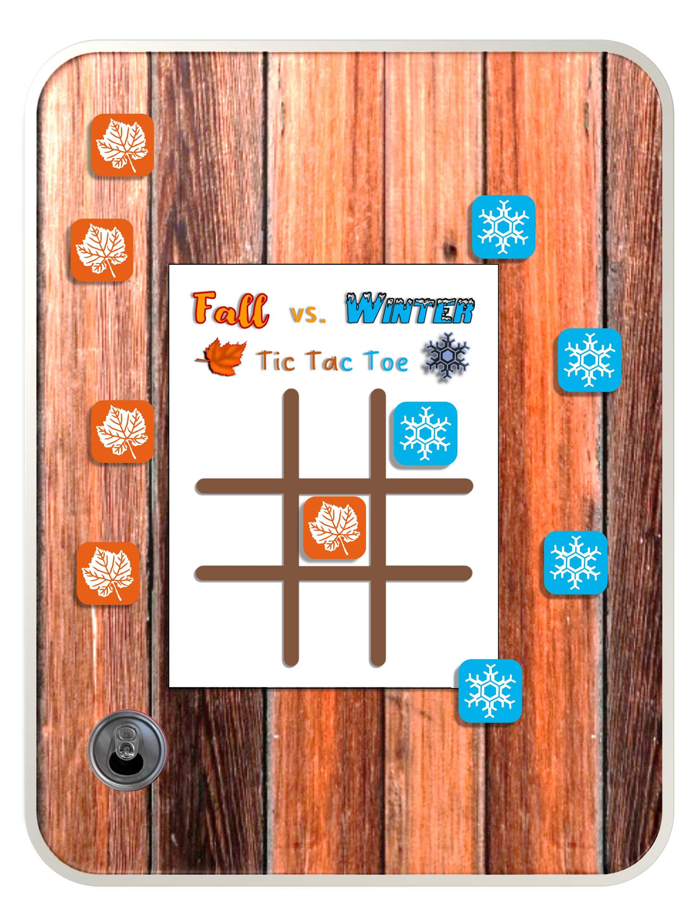 Fall Winter Printable Tic Tac Toe Game Board and Reuseable Game Pieces ...