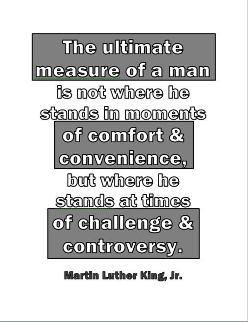 Martin Luther King Jr. Quote Inspirational Printable Ultimate Measure ...