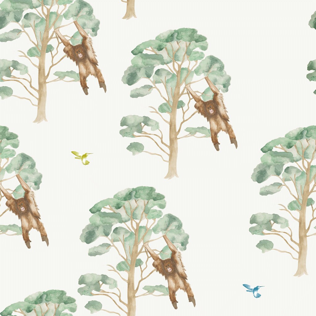 A4 Wallpaper Sample of Monkey Print Nursery Wallpaper, Kids Room Monkey ...