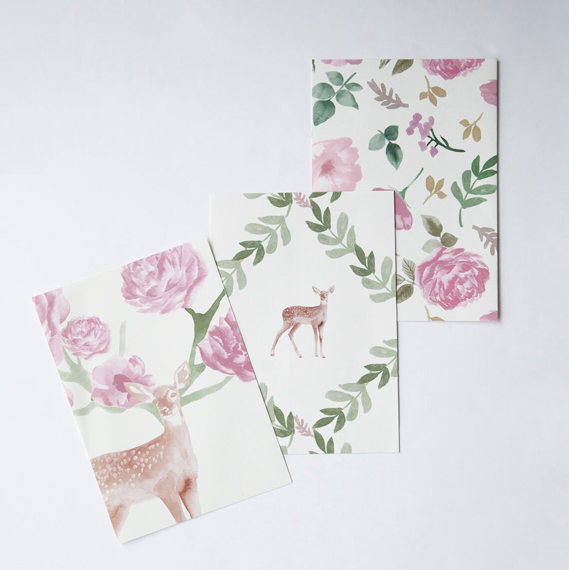 Woodland Wonder Deer Botanical Floral Wallpaper, Deer Wall Decor, Deer ...