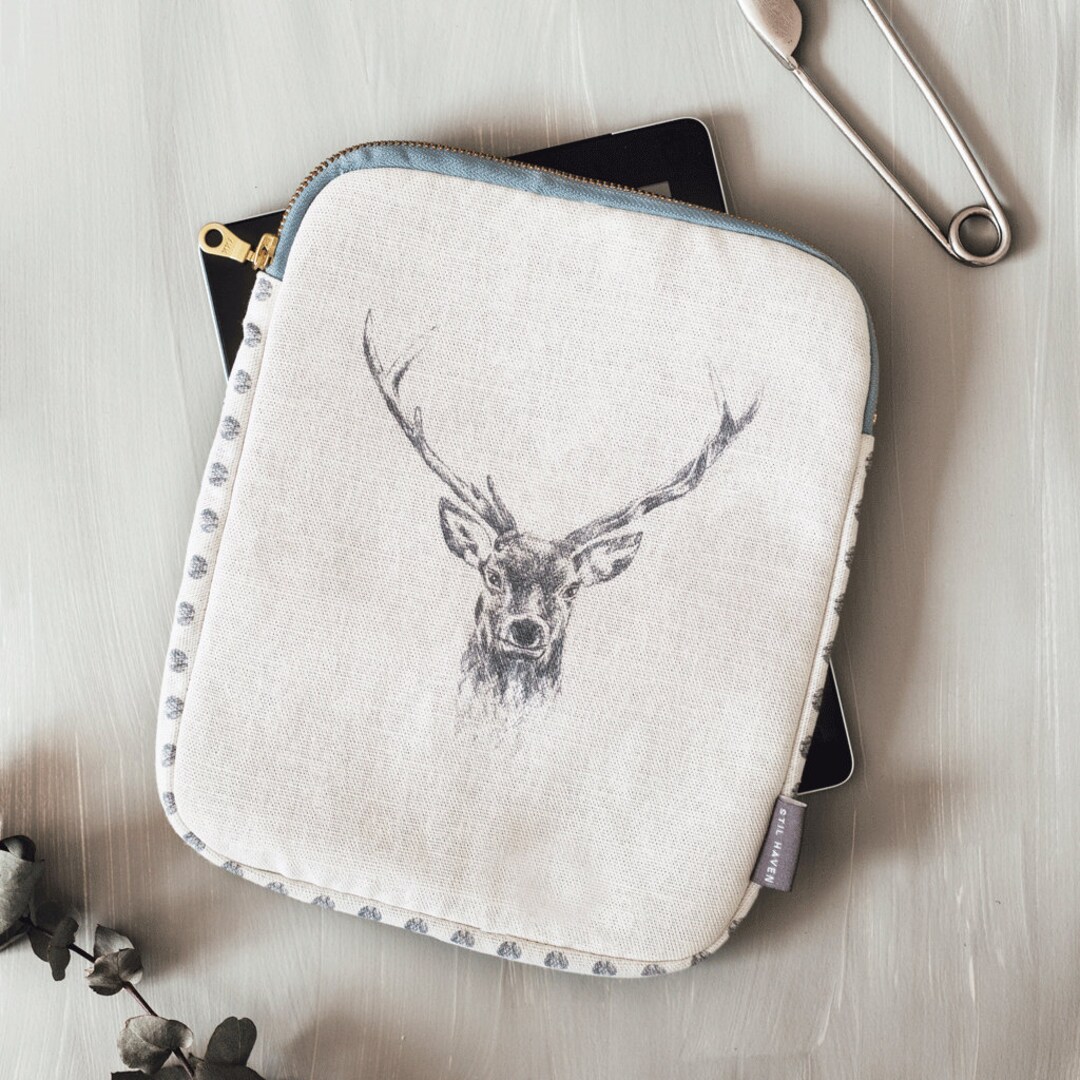 Deer Print Tablet Case, Linen Cotton iPad Cover - Etsy