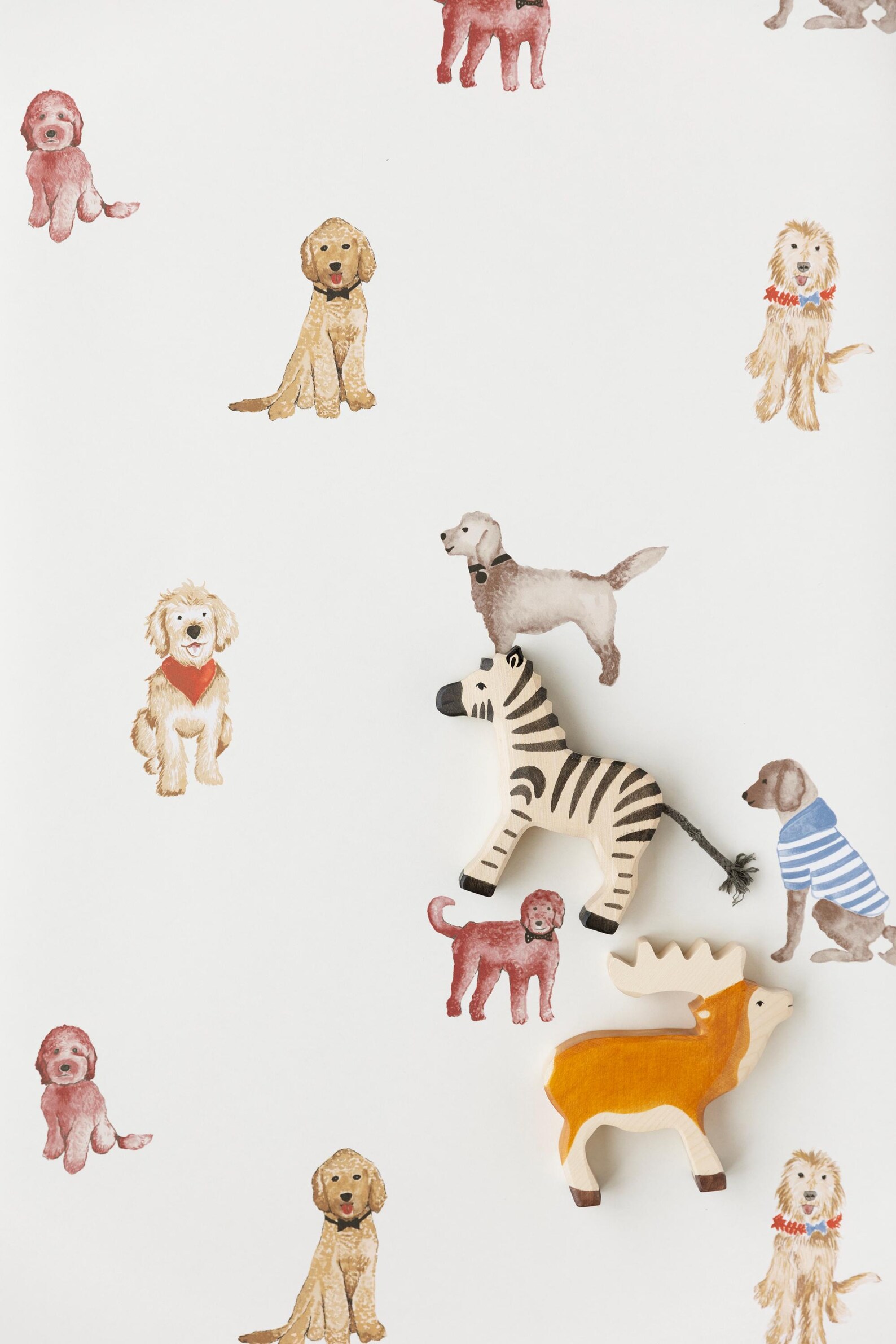 Goldendoodle Dog Design Wallpaper for Children and Adults, Blue and ...