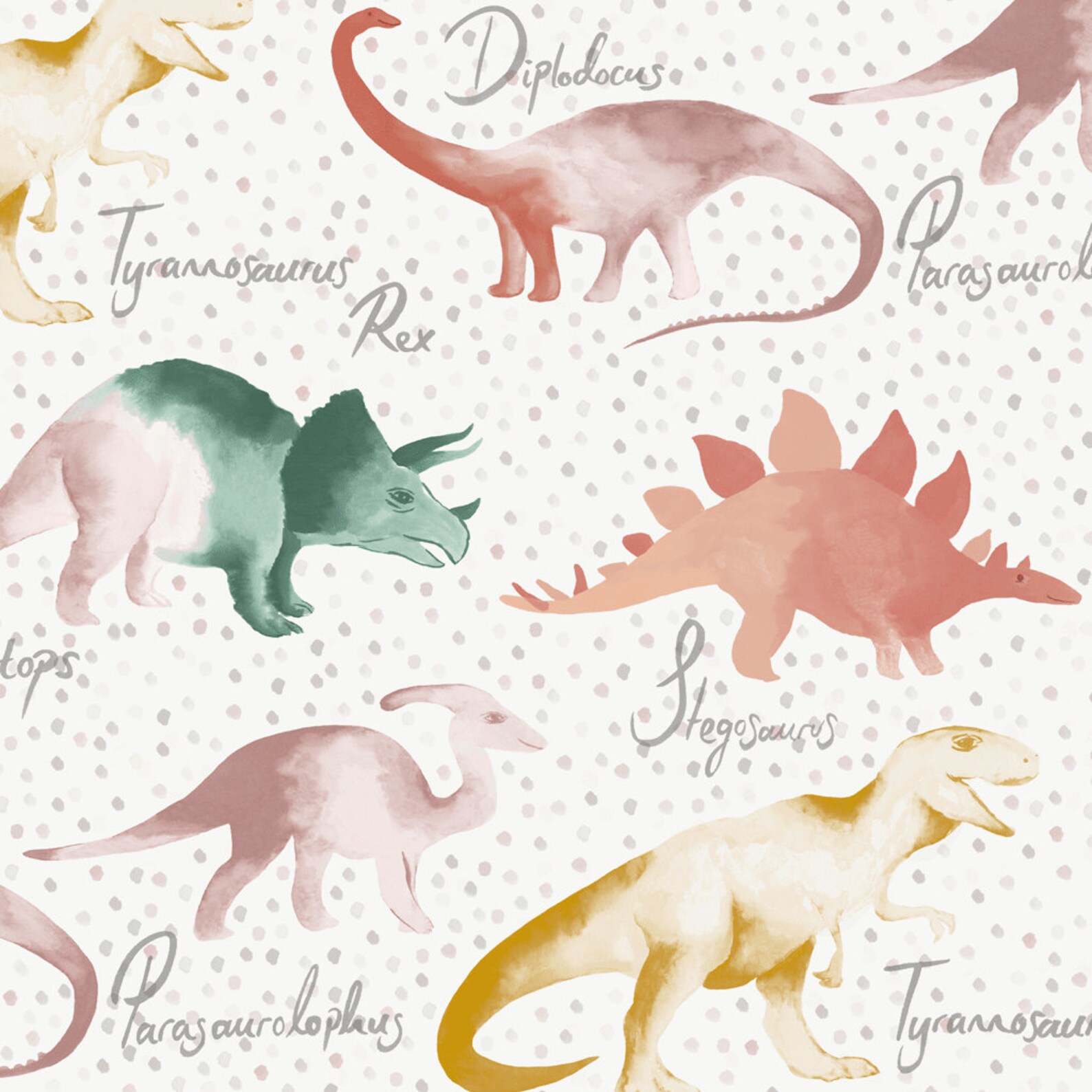 A4 Sample Dinosaur Wallpaper for Children's Bedroom, Playroom Wallpaper ...