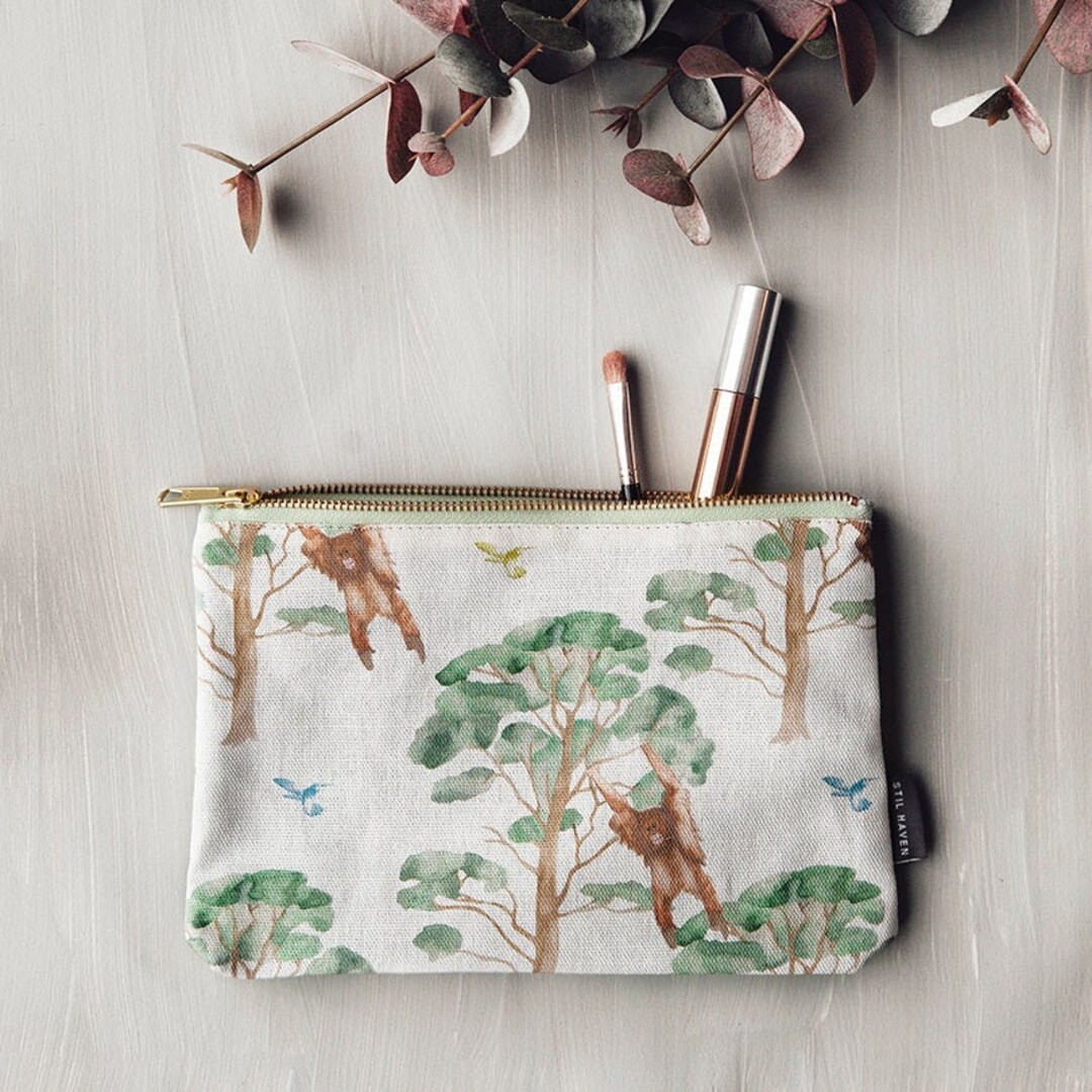 Monkey Print Cosmetic Bag, Safari Print Make up Bag, Christmas Cosmetic ...