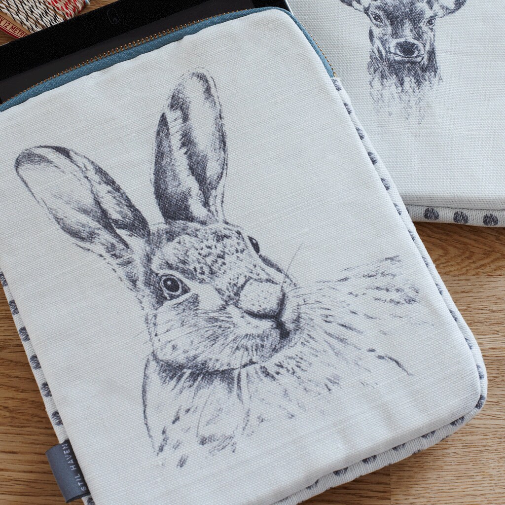 Hare Print iPad Tablet Case, Hare Gifts, Rabbit Lover Gift iPad Cover ...