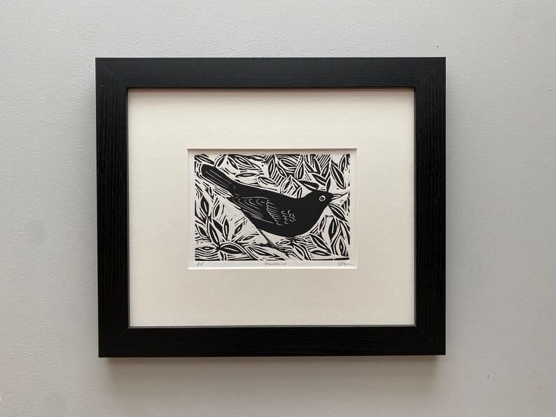 Blackbird Original Art, Hand Printed Woodcut - Etsy UK