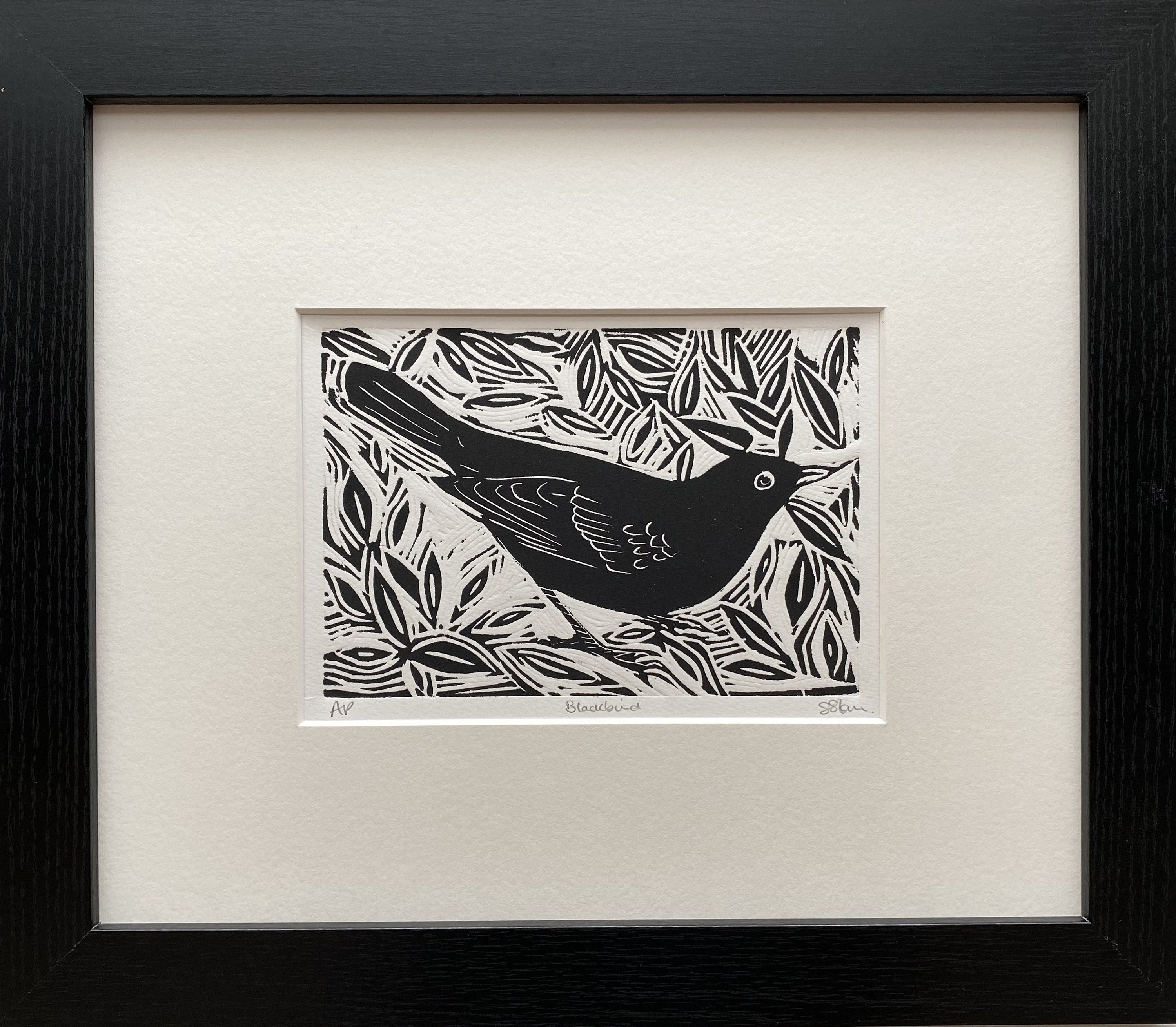 Blackbird Original Art, Hand Printed Woodcut - Etsy UK