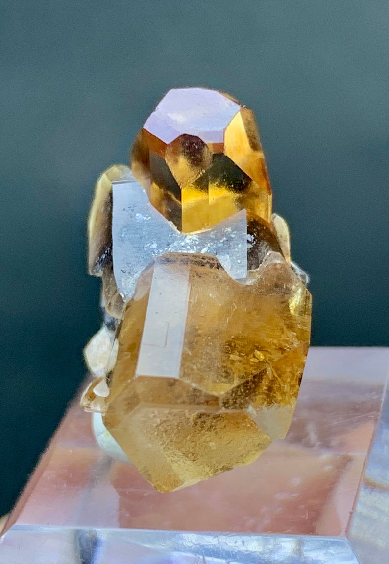 6 Grams Stunning Honey Colour Topaz Crystal With Quartz Combined ...