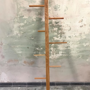 Handmade Wooden Clothes Ladder: Oak Towel Rack, Clothes Stand - Etsy