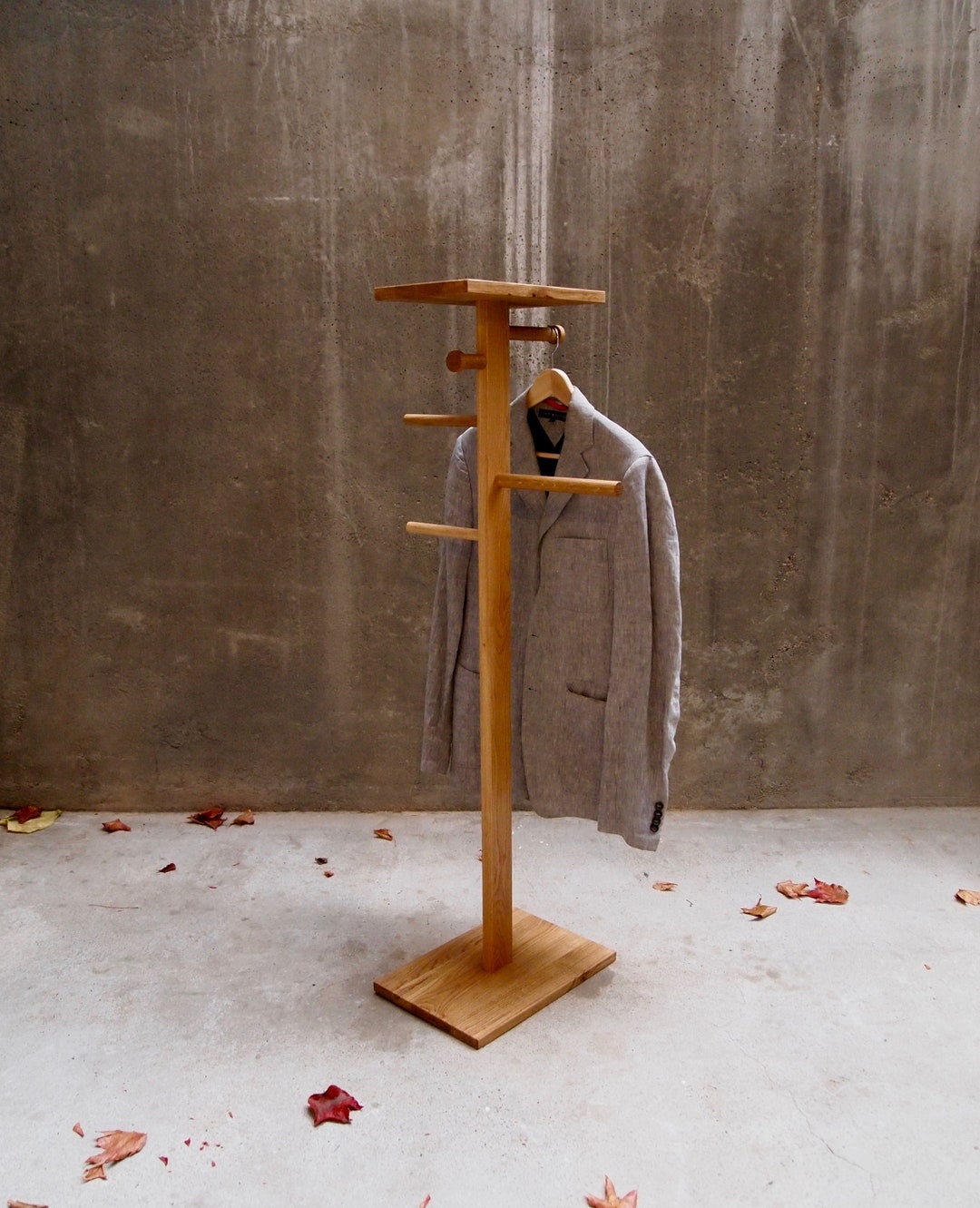 Handmade Oak Valet Stand: Modern Clothes Organizer - Etsy