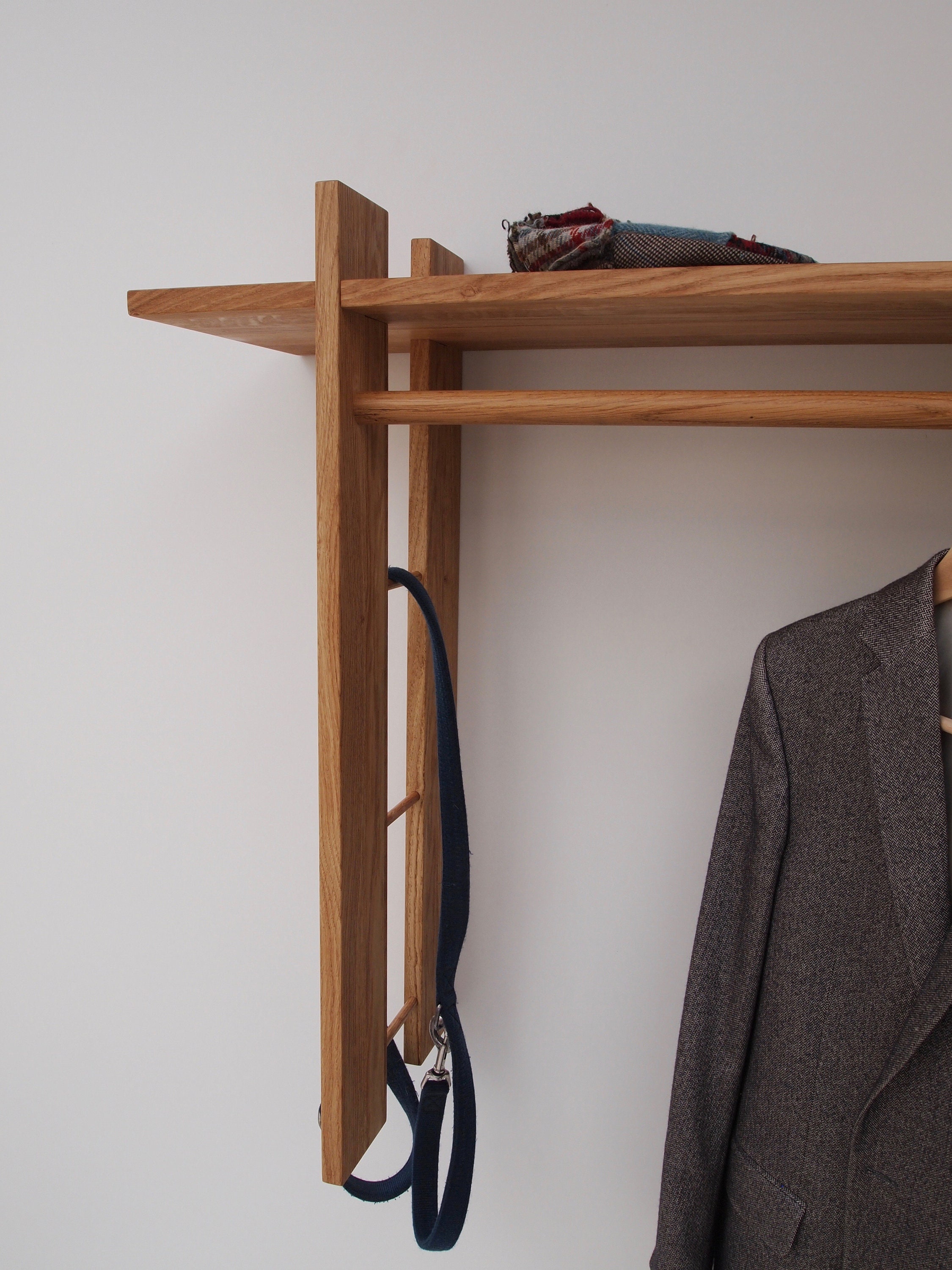 The Front - Wall Hanging Coat / Clothes Rack in Oak - Wandgarderobe Aus ...