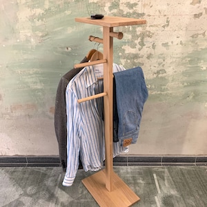 Handmade Oak Valet Stand: Modern Clothes Organizer - Etsy