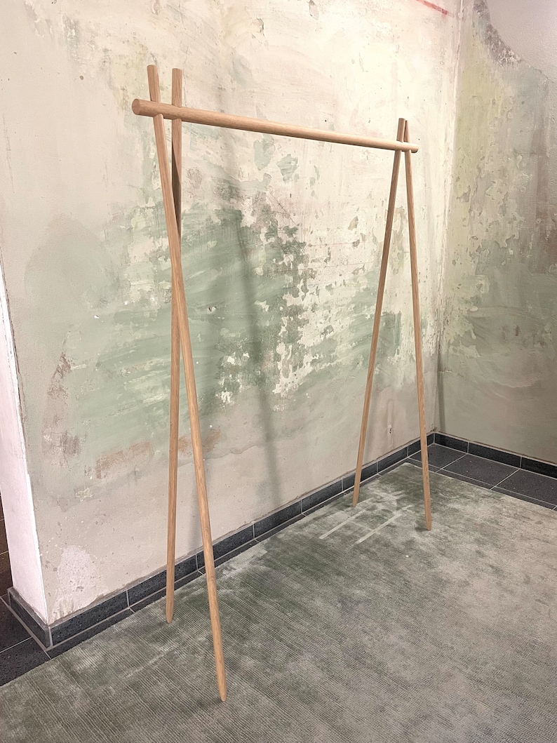 Minimalist Oak Clothes Rack - Criss Cross Design - Etsy