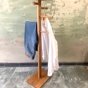 Handmade Oak Valet Stand: Modern Clothes Organizer - Etsy