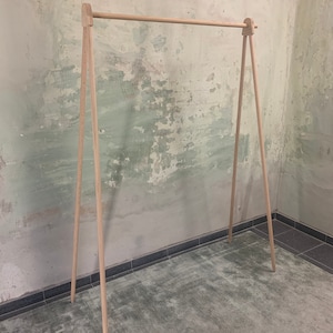 Minimal Oak Clothes Rack: Modern Clothes Stand - Etsy