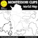 Clip Art: Montessori World Map & Continents - Etsy France