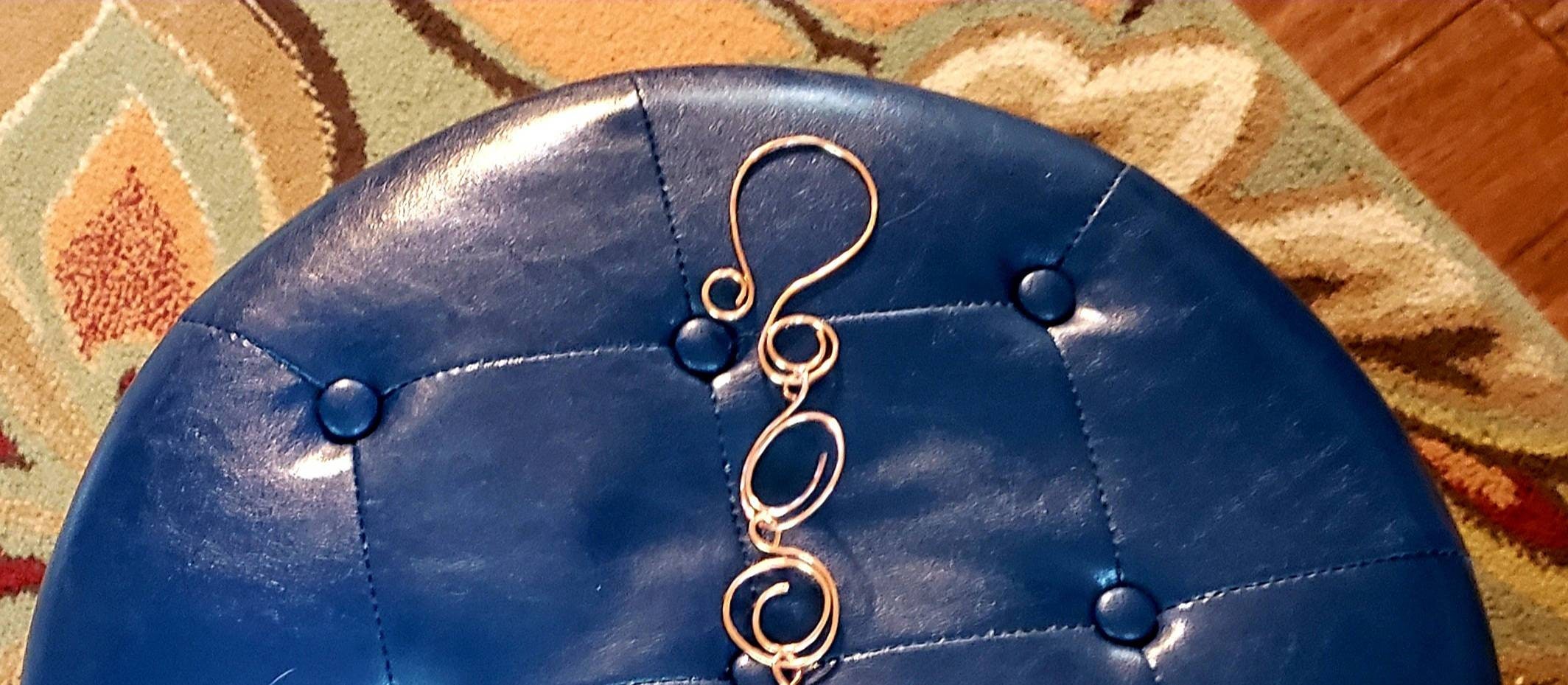 Handforged Hanger and Hammered Pure Copper Spiral Chain - Etsy