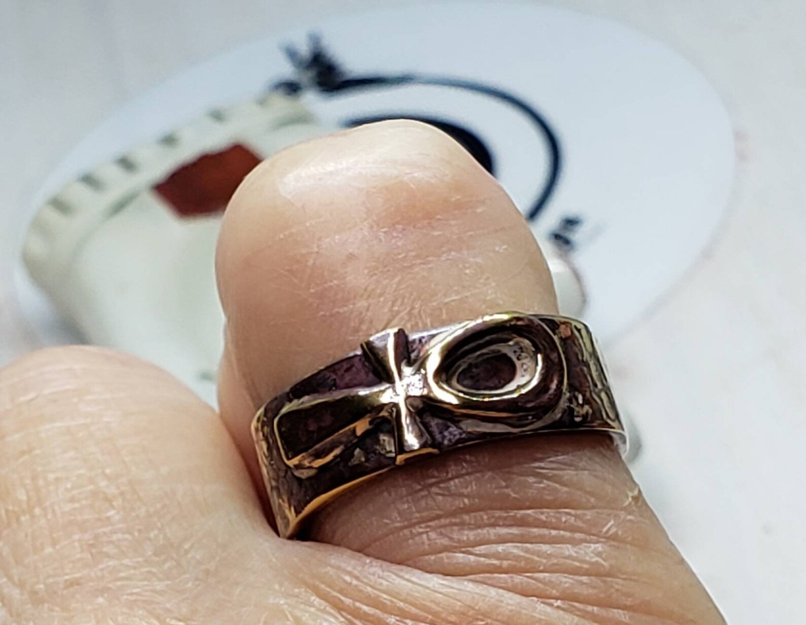 Handmade Copper and Brass Hammered Ankh or Key of Life Ring - Etsy