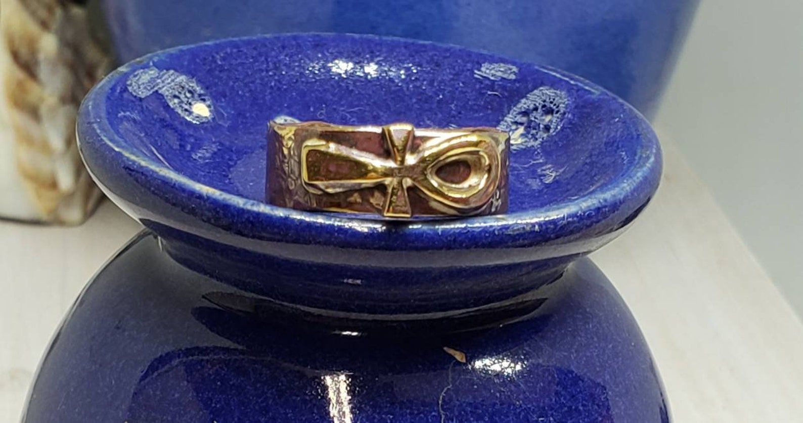 Handmade Copper and Brass Hammered Ankh or Key of Life Ring - Etsy