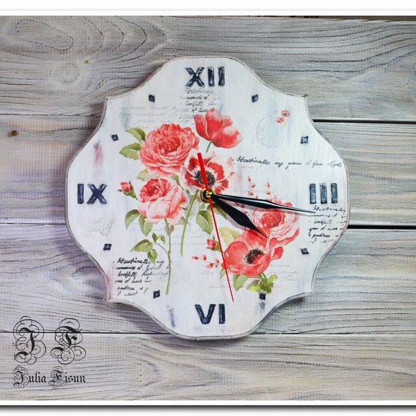 Decoupage Clock - Etsy