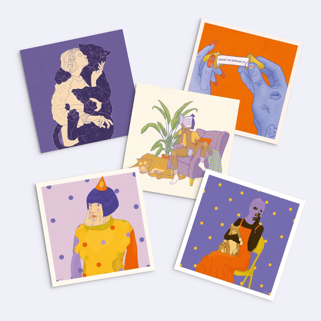 Minttu Square Postcards - Choose One or More - Feminist Postcard ...
