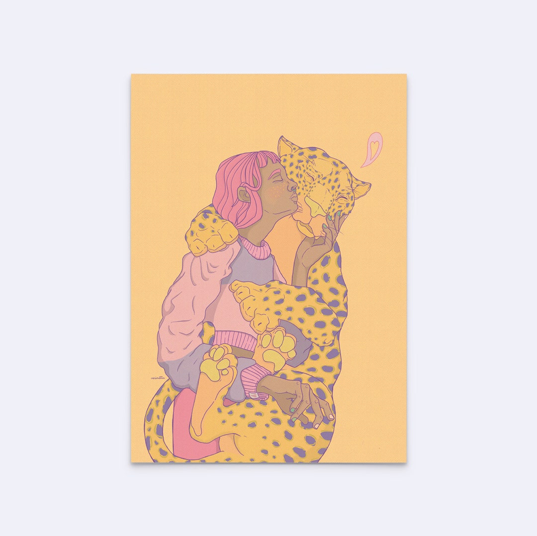 Art Print "stay Gentle Yellow" - Poster Friendship - Print Leopard ...