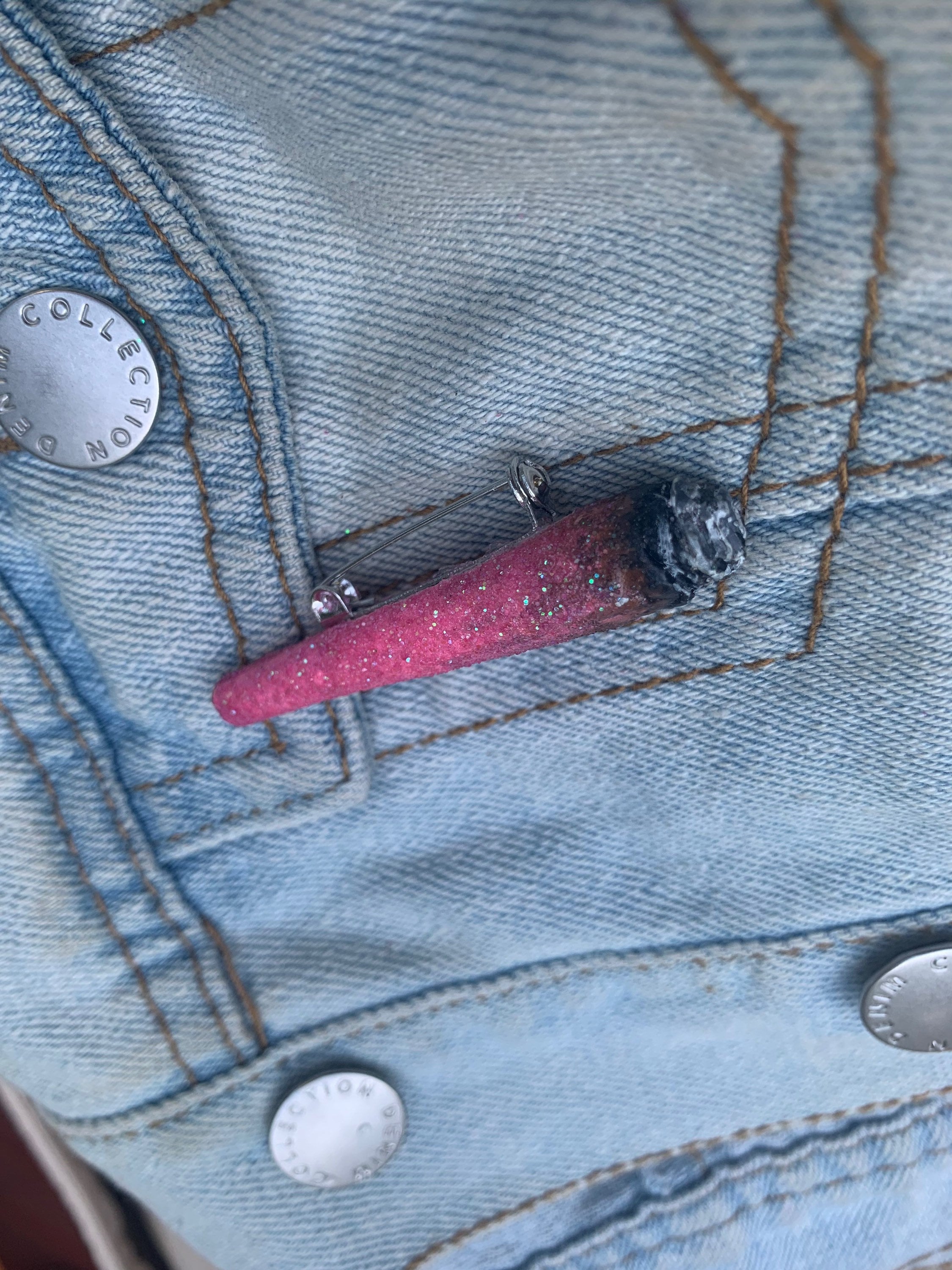 Pink Kush Marijuana Joint Pin Stoner Art Weed Jewelry cannabis | Etsy