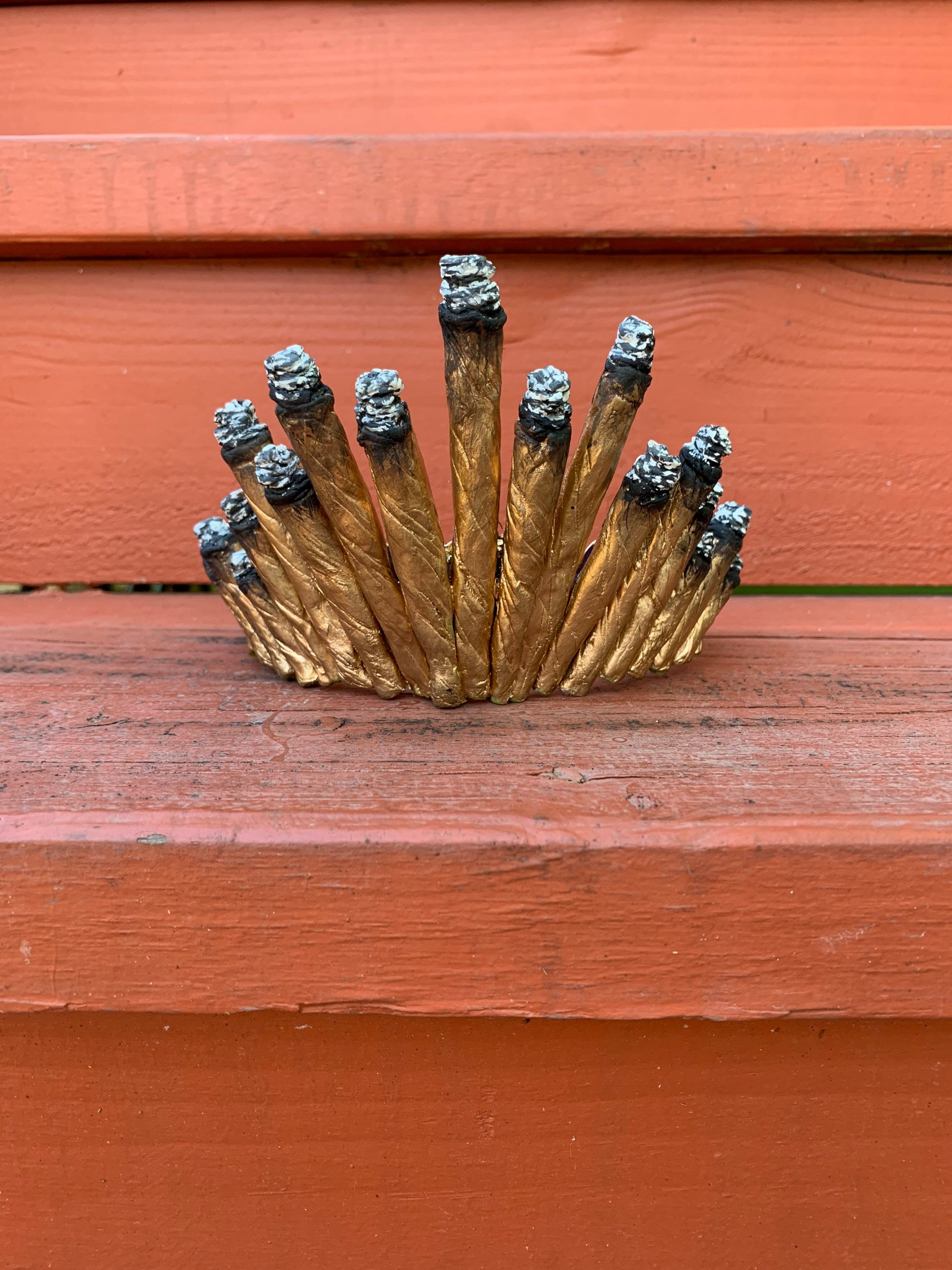 Gold Blunt Crown Marijuana Tiara Stoner Queen Backwoods Princess ...