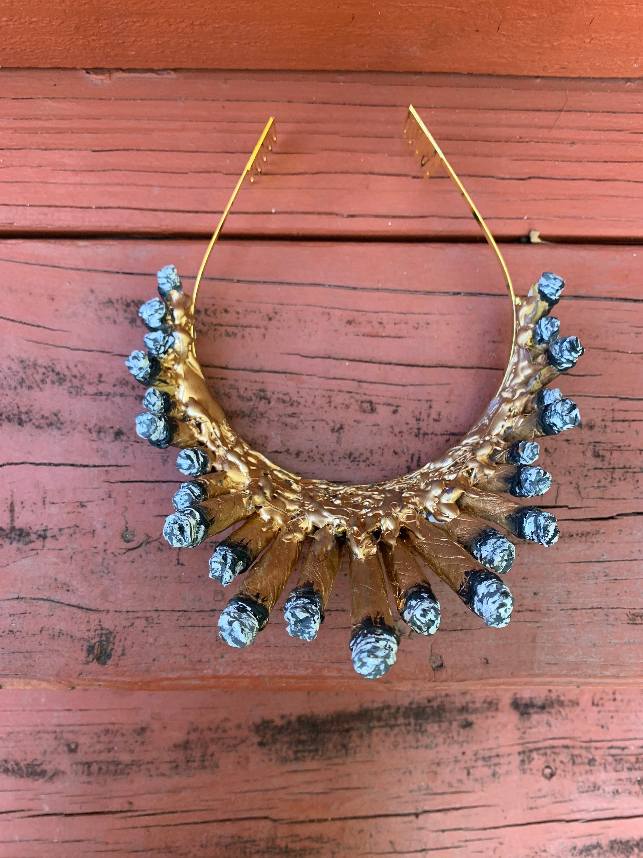 Gold Blunt Crown Marijuana Tiara Stoner Queen Backwoods Princess ...