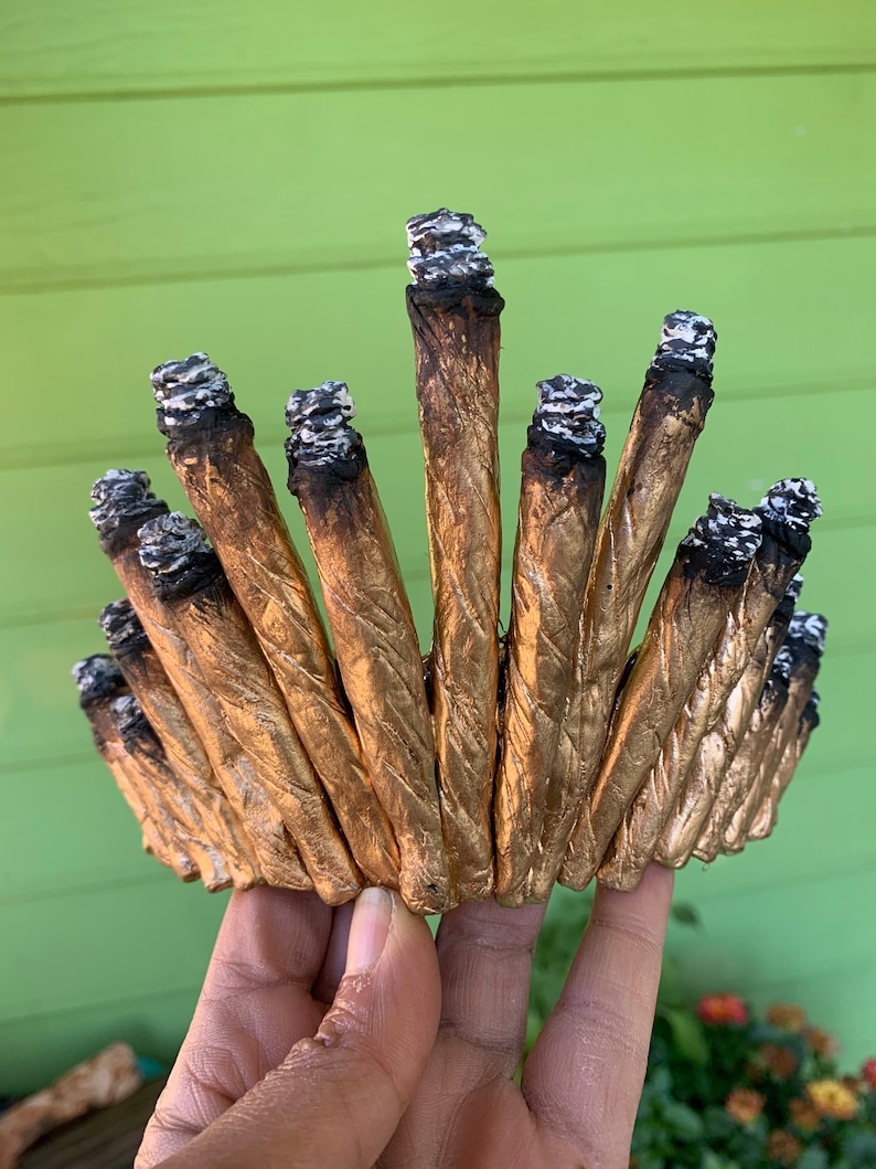 Gold Blunt Crown Marijuana Tiara Stoner Queen Backwoods Princess ...