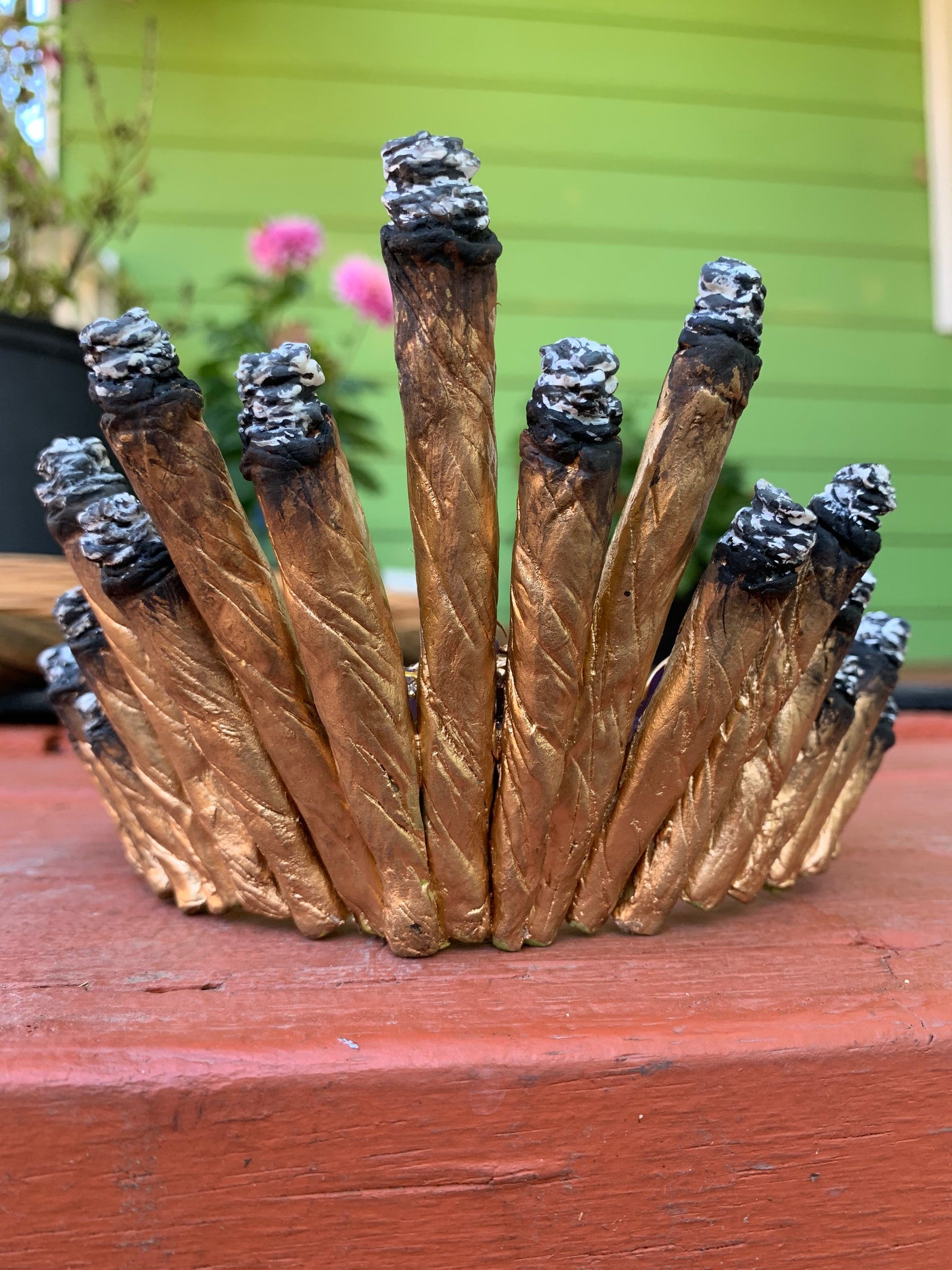 Gold Blunt Crown Marijuana Tiara Stoner Queen Backwoods Princess ...