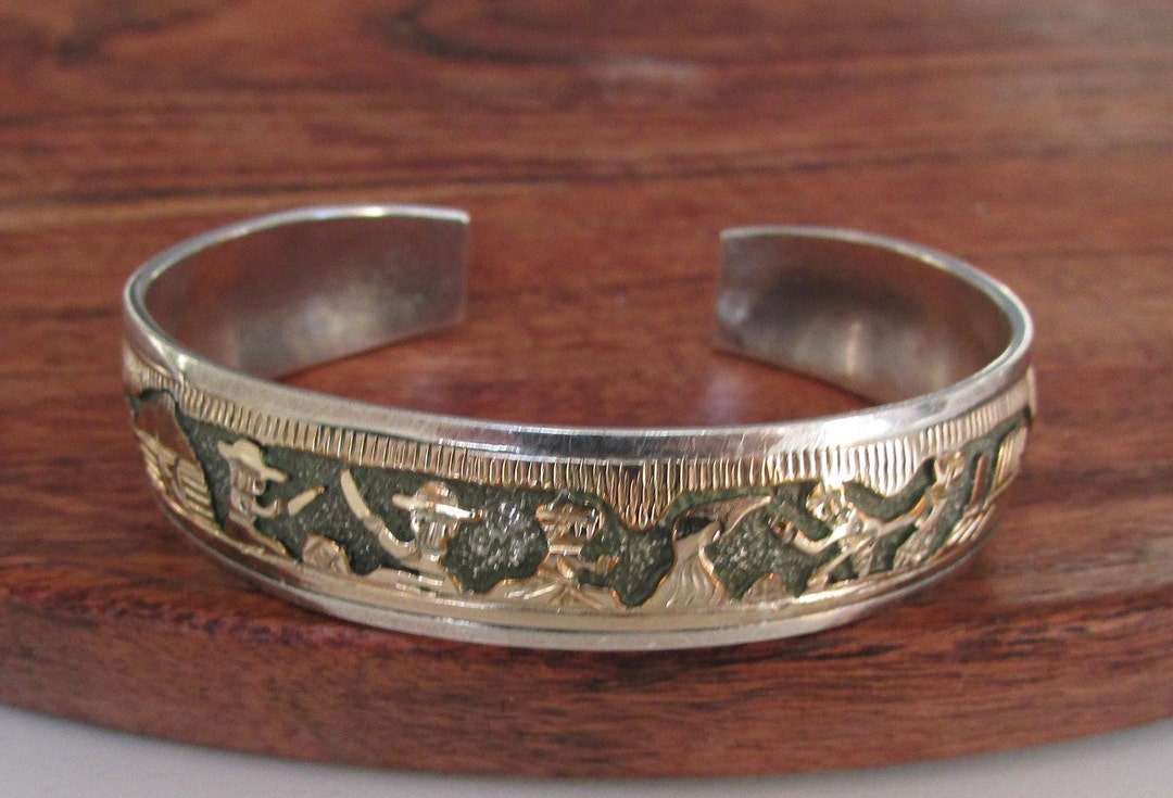 Thomas & Sue Kee Sterling Silver 14k Gold Storyteller Bracelet - Etsy