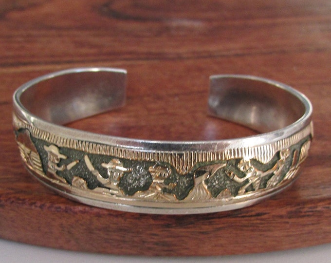 Thomas & Sue Kee Sterling Silver 14k Gold Storyteller Bracelet - Etsy