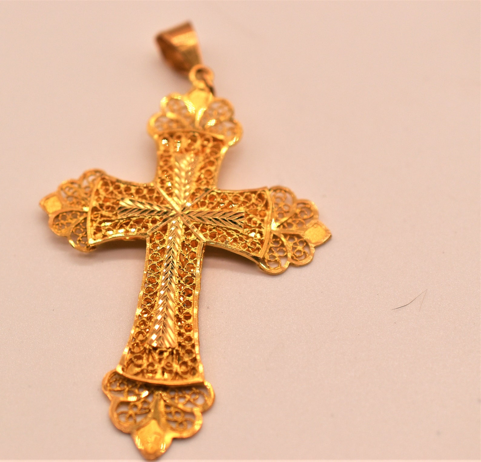 Large Hand Made 22k 11.2g Yellow Gold Cross. - Etsy
