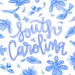 Print on Paper or Canvas South Carolina Blue and White - Etsy