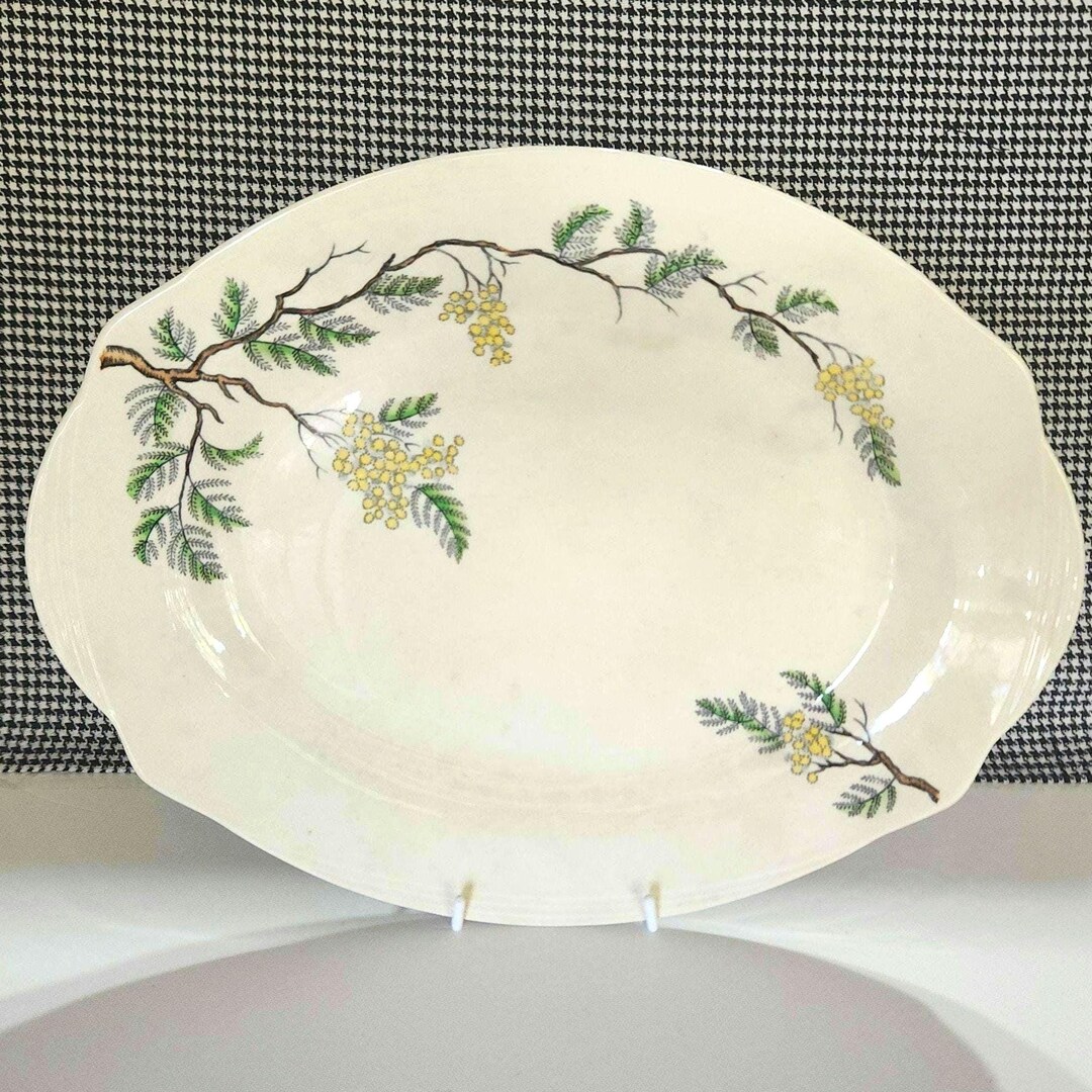 Antique Platter Floral Design, Vintage Large Serving Plate Tableware ...