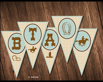 Cowgirl Theme Birthday Party - Personalized Banner Printable - Etsy