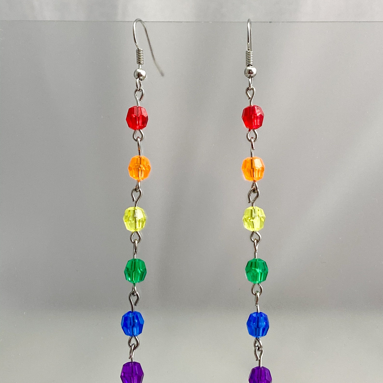 Rainbow Pride Drop Earrings Lgbtq Pride Earrings Lgbtq Etsy