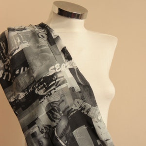 Infinity Scarf, Movie Scene Pattern Scarf, Black and White Poster ...