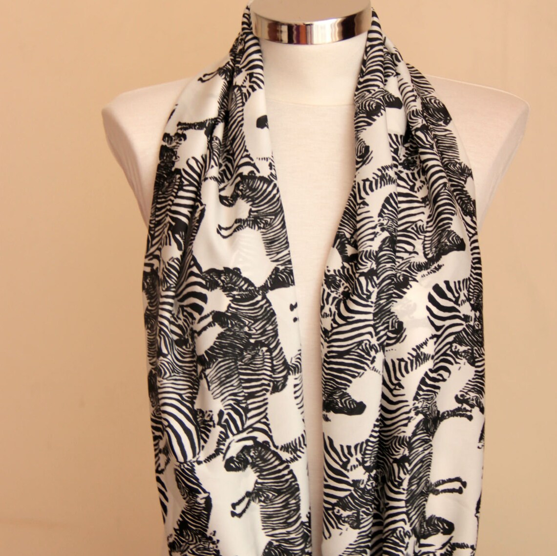 Zebra Infinity Scarf Zebra Design Scarf Scarves Wrap - Etsy