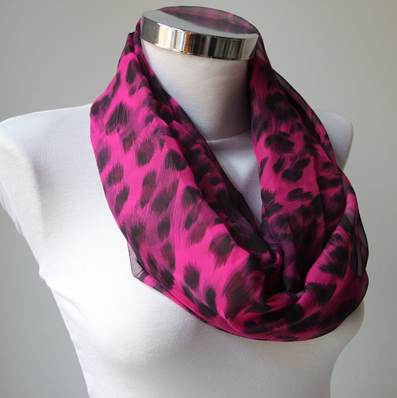 Tiger Skin Infinity Scarf, Leopar Design, Circle Scarf, Tiger Skin ...