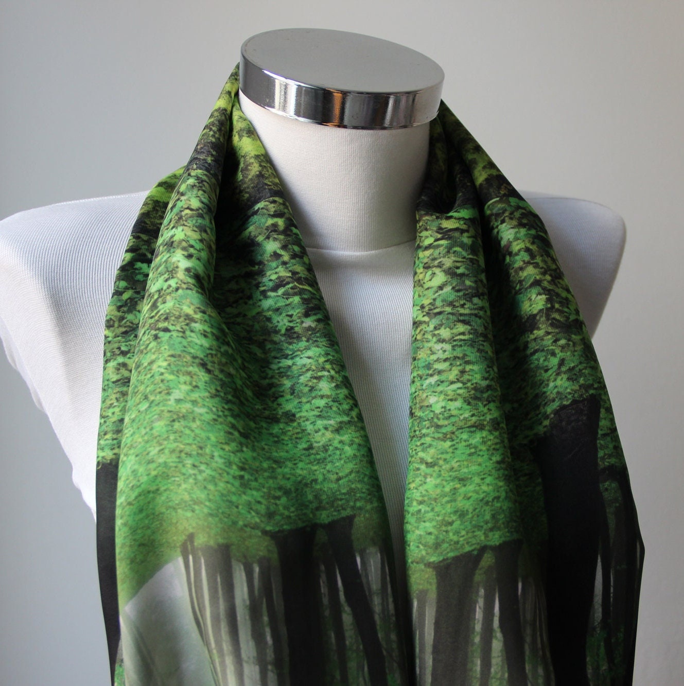 Elegant Green Meadow and Forest Design Infinity Scarf Nature - Etsy
