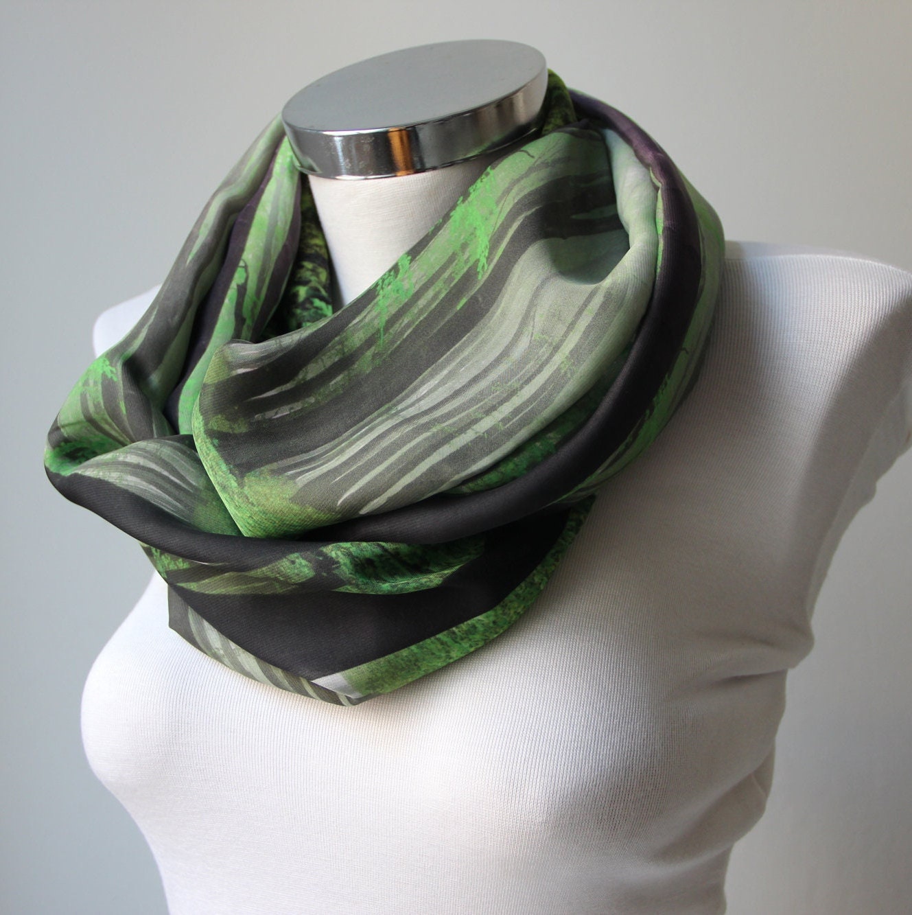 Elegant Green Meadow and Forest Design Infinity Scarf Nature - Etsy