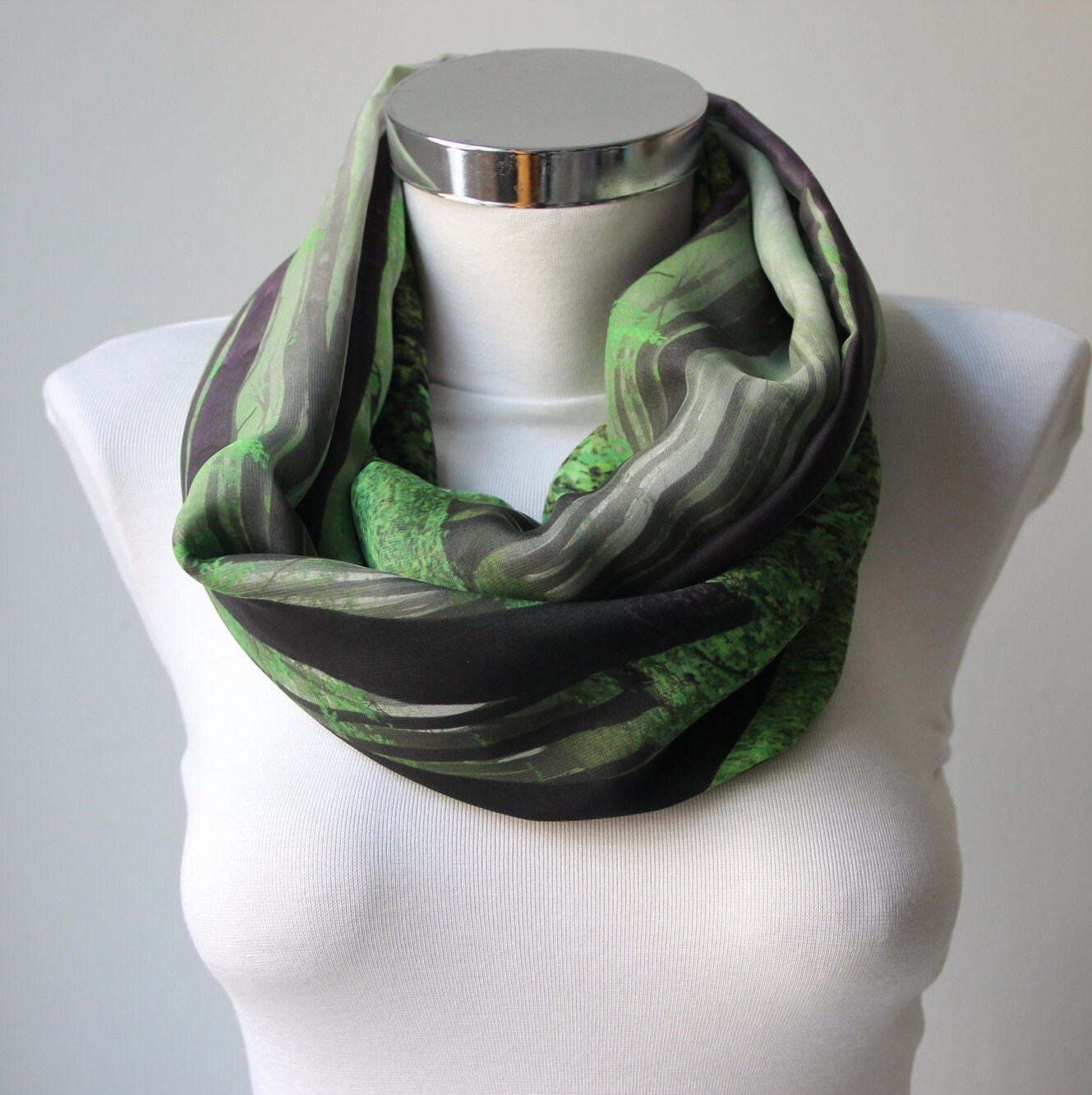 Elegant Green Meadow and Forest Design Infinity Scarf Nature - Etsy